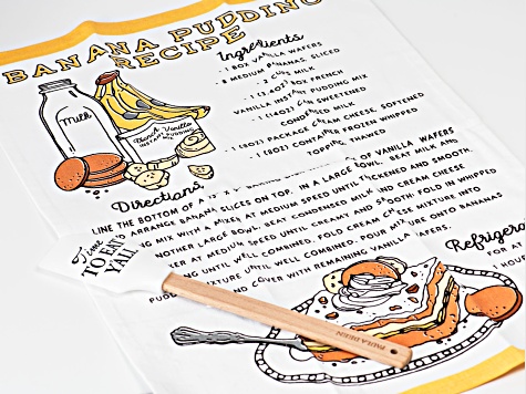 "Time to Eat Y'all" Spatula & Banana Pudding Recipe Tea Towel Kitchen ...