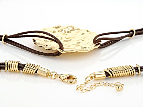 Gold Tone Textured Cord Necklace - PDJ293 | JTV