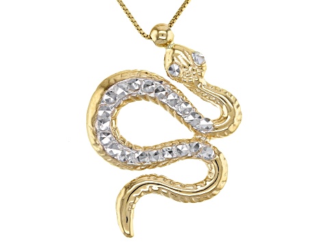 10k Yellow Gold Snake Pendant With Chain - PRU035 | JTV