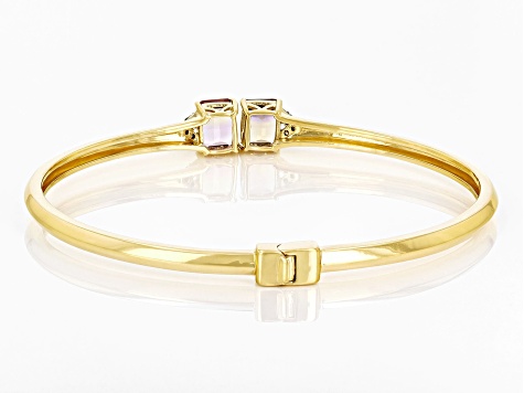 Barrel Ametrine with Champagne Diamonds 18k Yellow Gold Over Silver ...