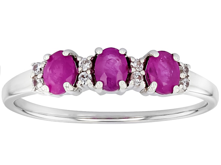 Red John Saul Ruby Rhodium Over Sterling Silver Ring 0.73tw - RST289 | JTV