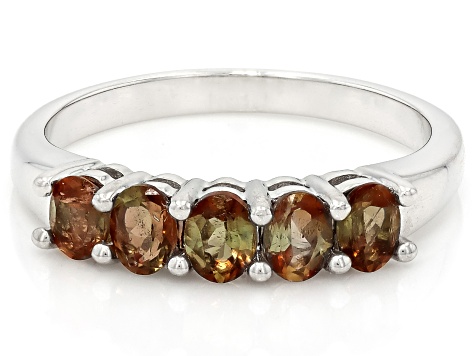 Red Andalusite Rhodium Over Sterling Silver Ring 0.80ctw - RST546 | JTV