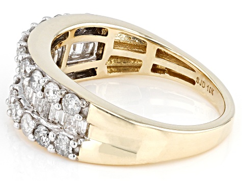 White Diamond 10k Yellow Gold Band Ring 1.35ctw - SBG591B | JTV