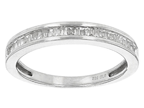 White Diamond Rhodium Over Sterling Silver Set of 3 Band Rings 0.50ctw ...