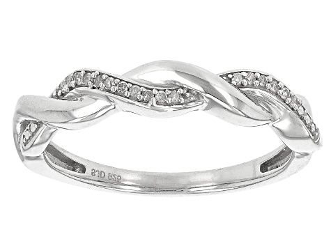 White Diamond Rhodium Over Sterling Silver Set of 3 Band Rings 0.50ctw ...