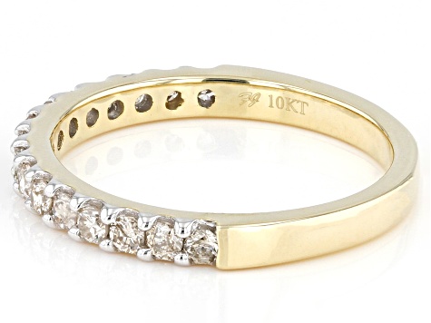 White Diamond 10k Yellow Gold Band Ring 0.50ctw - SDG431B | JTV