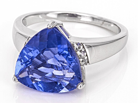Blue Color Change Fluorite Rhodium Over Sterling Silver Ring 6.56ctw ...