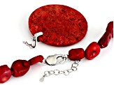 Red Sponge Coral Rhodium Over Sterling Silver Necklace - SHD515 | JTV