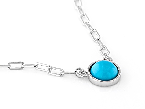 Blue Sleeping Beauty Turquoise Rhodium Over Sterling Silver Necklace ...