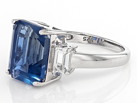 Color Change Fluorite With White Topaz Rhodium Over Sterling Silver ...