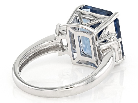 Color Change Fluorite With White Topaz Rhodium Over Sterling Silver ...