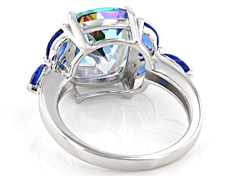 Blue Petalite Rhodium Over Sterling Silver Ring 4.42ctw - SKH117 | JTV