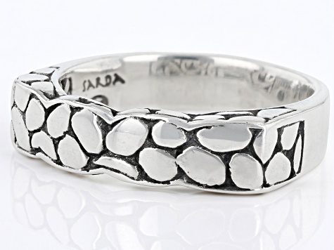 Silver "Intertwined Peace" Watermark Band Ring - SRA6324 | JTV