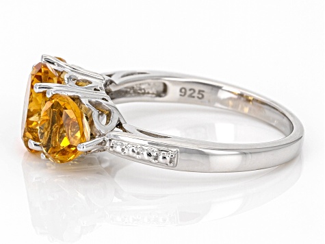 Yellow Citrine Rhodium Over Sterling Silver Ring 2.21ctw - STB002C | JTV
