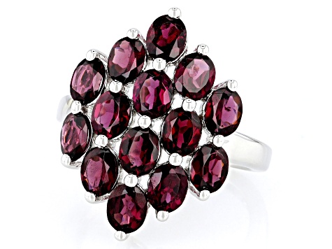 Raspberry Rhodolite Rhodium Over Sterling Silver Ring 5.67ctw - STK041 ...