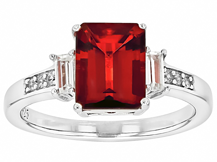 Red Labradorite Rhodium Over Sterling Silver Ring 2.12ctw - STK069 | JTV