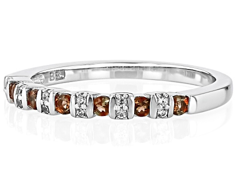 Brown Andalusite Rhodium Over Sterling Silver Band Ring 0.25ctw ...