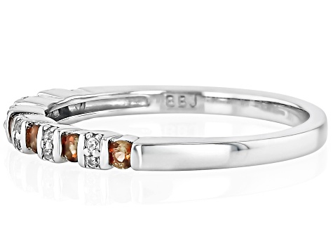 Brown Andalusite Rhodium Over Sterling Silver Band Ring 0.25ctw ...