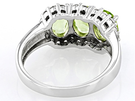 Green Peridot Rhodium Over Sterling Silver Ring 2.49ctw - STK173 | JTV