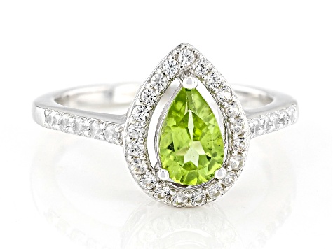 Green Peridot Rhodium Over Sterling Silver Ring 1.31ctw - STK185 | JTV