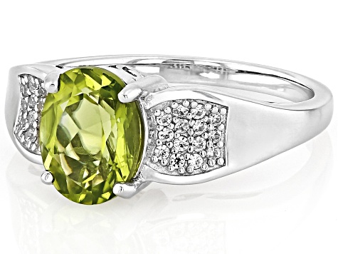 Green Peridot Rhodium Over Sterling Silver Ring 1.91ctw - STK190 | JTV
