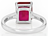 Red Lab Created Ruby Rhodium Over Sterling Silver Solitaire Ring 3.50ct ...