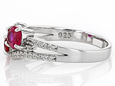 Red Lab Created Ruby Rhodium Over Sterling Silver Ring 1.89ctw - STK556 | JTV
