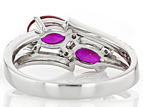 Red Lab Created Ruby Rhodium Over Sterling Silver Ring 1.89ctw - STK556 | JTV