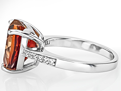 Red Labradorite Rhodium Over Sterling Silver Ring 4.37ctw - STK635 | JTV