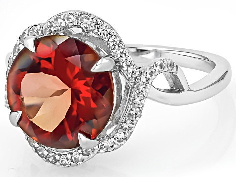 Red Labradorite Rhodium Over Sterling Silver Ring 3.90ctw - STK636 | JTV
