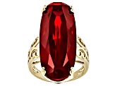 Red Lab Created Ruby 18k Yellow Gold Over Sterling Silver Ring 31.20ctw ...