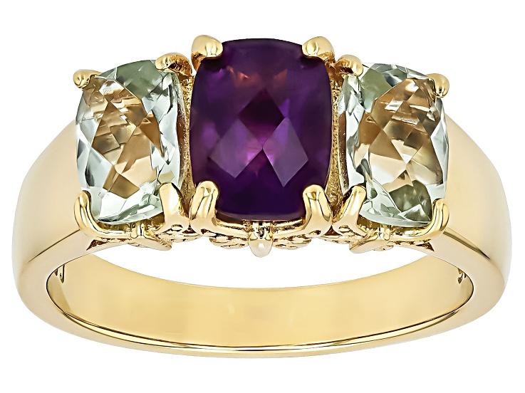 Purple Amethyst 18k Yellow Gold Over Sterling Silver Ring 2.70ctw ...