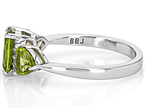 Green Peridot Rhodium Over Sterling Silver Ring 2.03ctw - STK838 | JTV