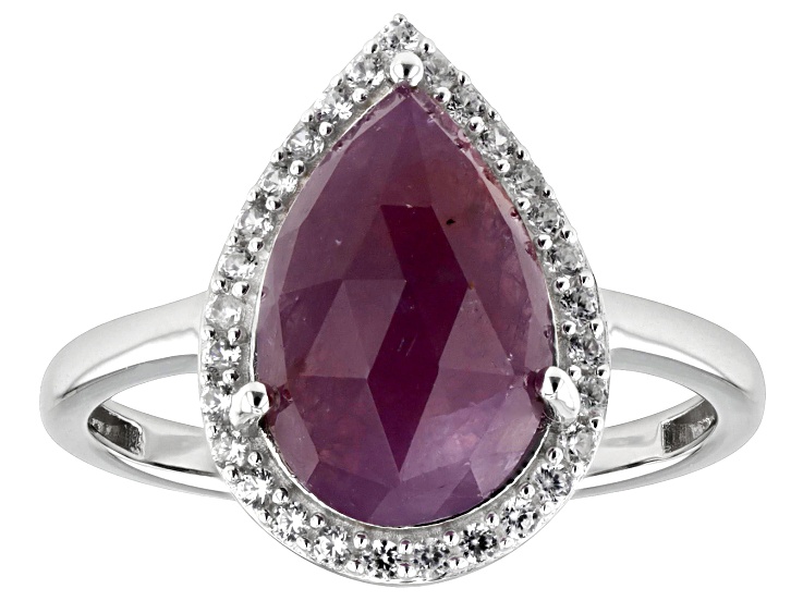 Red Indian Ruby Rhodium Over Sterling Silver Ring 3.51ctw - STK939 | JTV