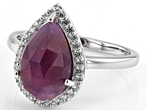Red Indian Ruby Rhodium Over Sterling Silver Ring 3.51ctw - STK939 | JTV