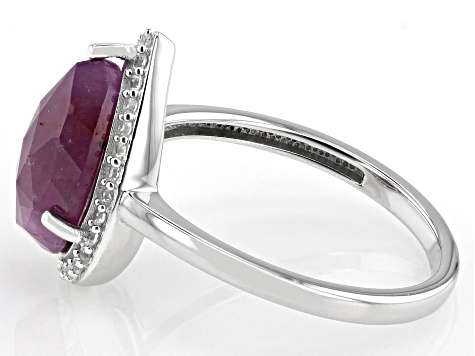 Red Indian Ruby Rhodium Over Sterling Silver Ring 3.51ctw - STK939 | JTV