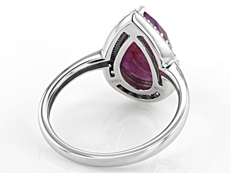 Red Indian Ruby Rhodium Over Sterling Silver Ring 3.51ctw - STK939 | JTV
