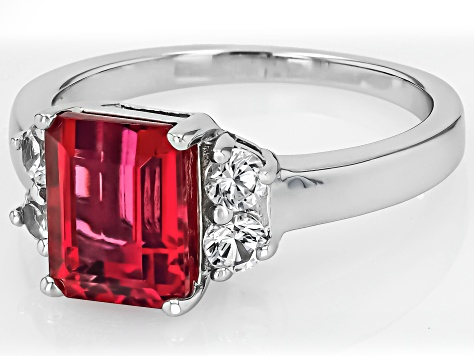 Red Lab Bixbite Rhodium Over Sterling Silver Ring 2.51ctw - STK945 | JTV