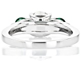 Strontium Titanate and lab created emerald rhodium over silver three ...