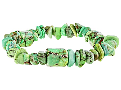 Multi-Shaped Green Turquoise Set of 3 Stretch Bracelets - SWE3587 | JTV