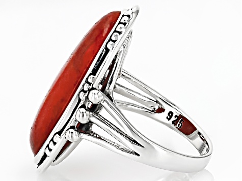 Sponge Coral Sterling Silver Solitaire Ring - SWE3794 | JTV