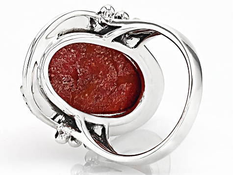 Sponge Coral Sterling Silver Solitaire Ring - SWE3794 | JTV