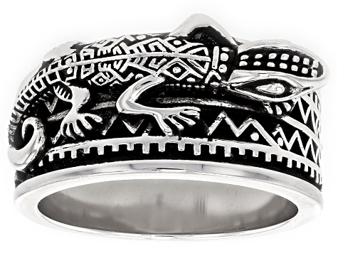 Sterling Silver Rust Finished Lizard Ring - SWE4058 | JTV