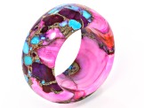 Blended Turquoise With Pink Spiny Oyster Shell Band Ring - SWW750D | JTV