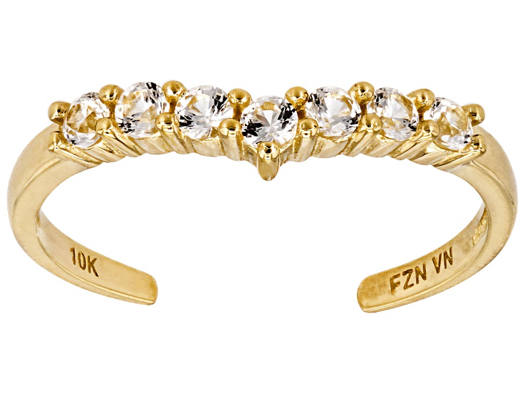 White Lab Created Sapphire 10k Yellow Gold Toe Ring 0.11ctw - TCG300 | JTV