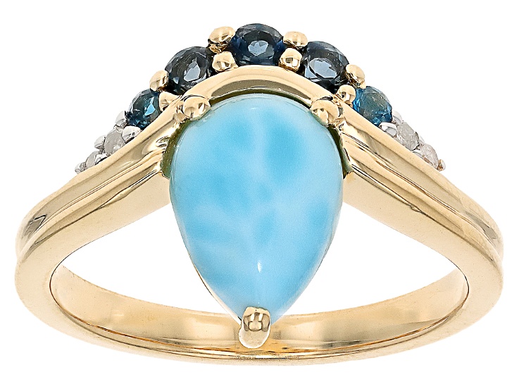 Blue Larimar 10k Yellow Gold Ring - TCG310 | JTV
