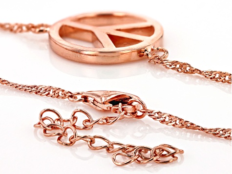 Copper Peace Sign Necklace - TMW208 | JTV