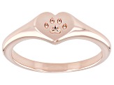 Copper Paw Print Heart Ring - TMW252 | JTV