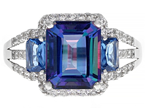 Blue petalite rhodium over sterling silver ring 3.10ctw - TNH195 | JTV