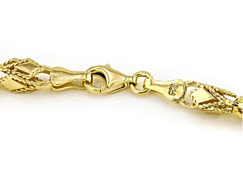 18K Yellow Gold Over Sterling Silver 4.3mm Turkish Chain Bracelet ...